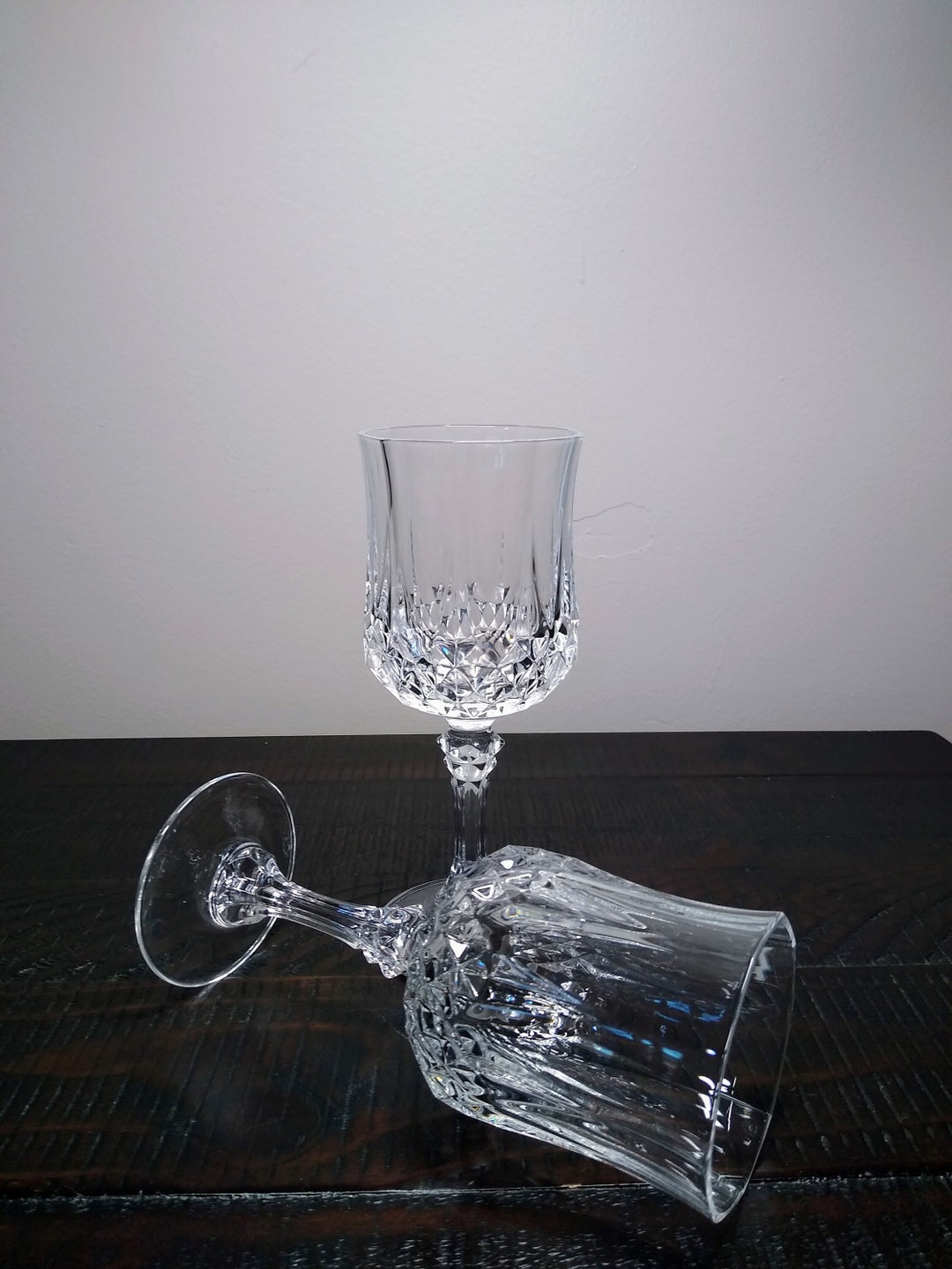 Longchamp Crystal Water Goblets by Cristal D'arques-durand, Pair of ...