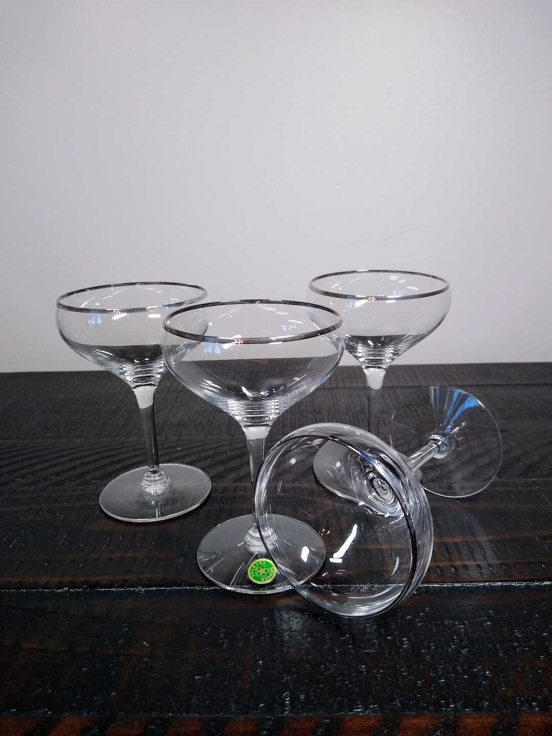 Seneca Crystal Juliet Platinum Rim Liquor Cocktail Glasses, Set of 4 ...