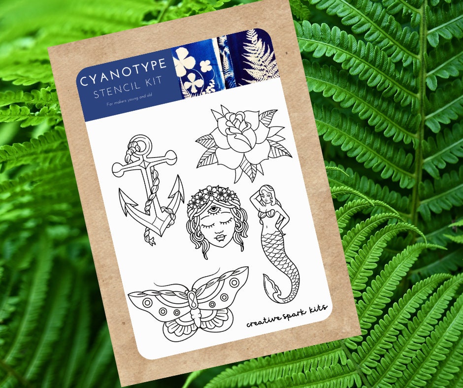 Cyanotype Kit Tattoo Flash Stencil Cyanotype Stencils - Etsy