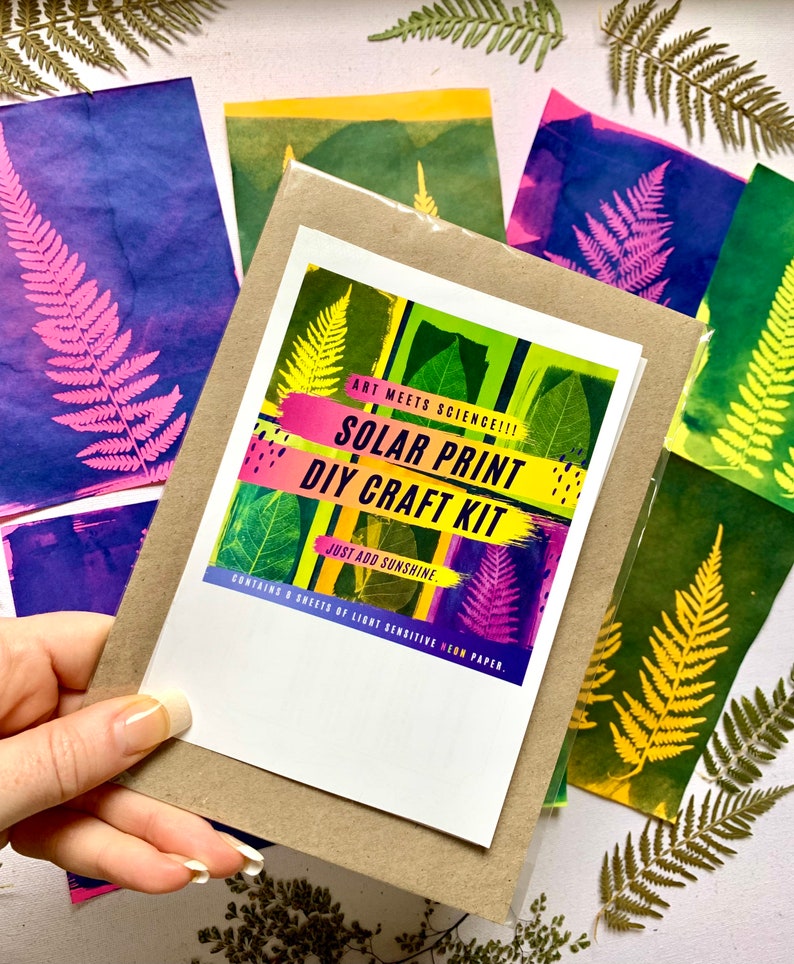 Cyanotype Paper , Neon , Craft Kit , DIY Sun Printing Kit , 8 Sheets ...
