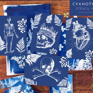 Halloween Cyanotype DIY Stencils With Paper, Skeleton, Craft Kit ...