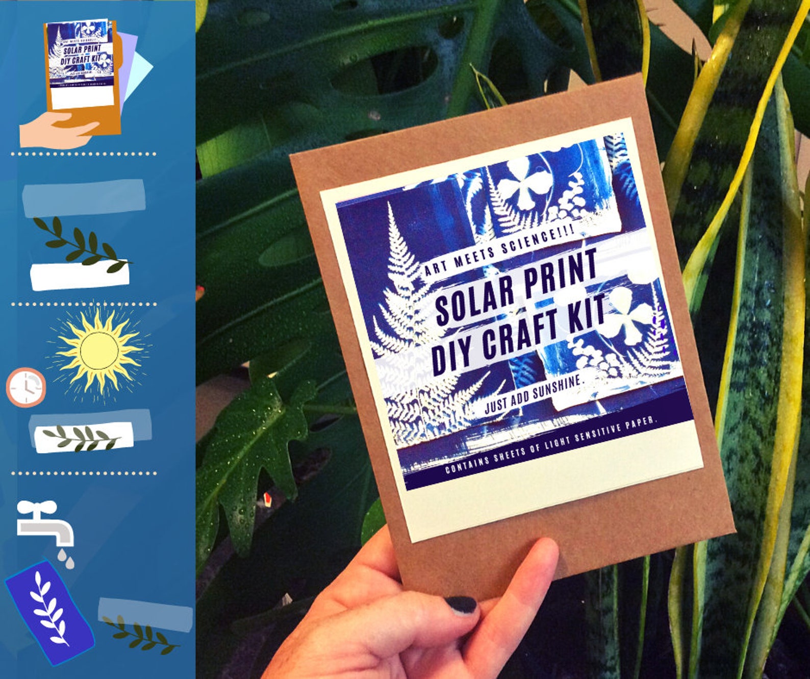 Cyanotype Paper , Craft Kit , DIY Sun Printing Kit , Cyanotype Kit ...