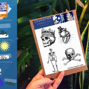 Halloween Cyanotype DIY Stencils With Paper, Skeleton, Craft Kit ...