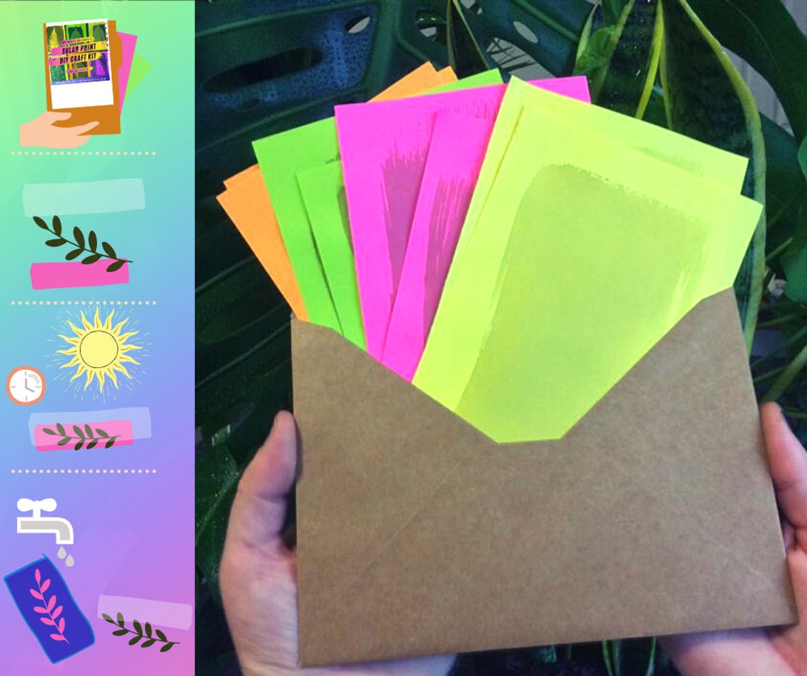 Sun Print Paper Craft Sun Print Paper Neon Kit Sun | Etsy