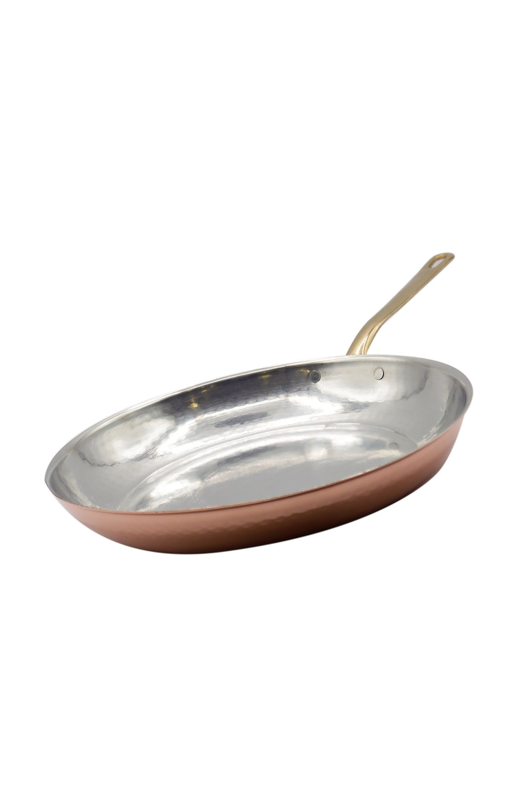 New Copper Fry Pan With Long Brass Handle 11.81 Inches Diameter Copper ...