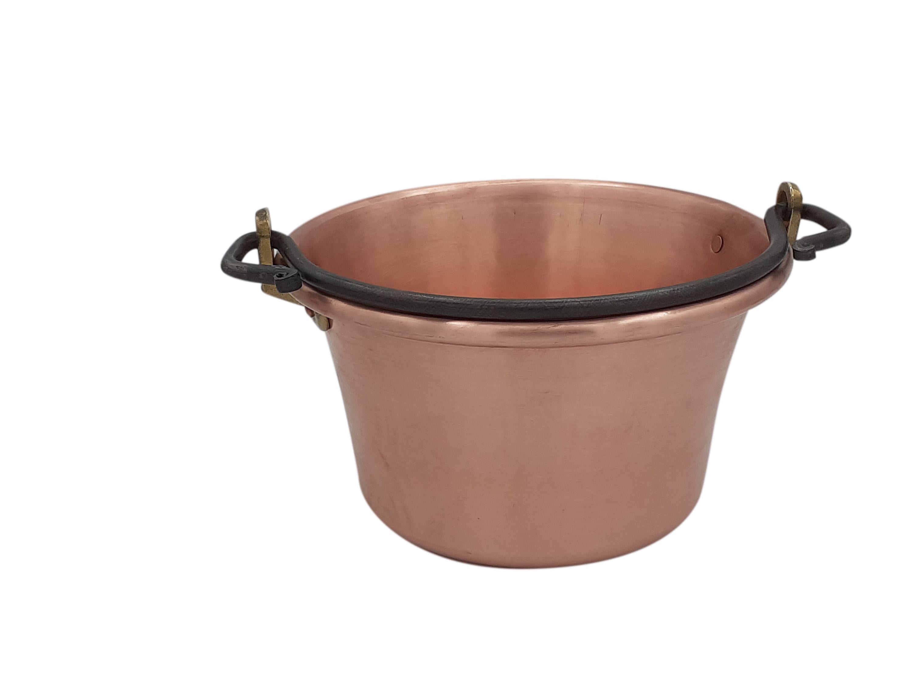 Handcrafted Copper Pot With Wrought Iron Handle 25 Cm Diameter Copper ...