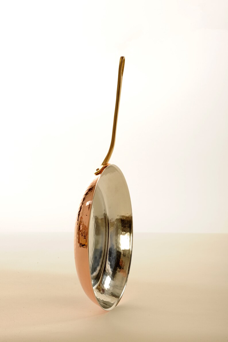 New Copper Fry Pan With Long Brass Handle 11 Inches Diameter | Etsy