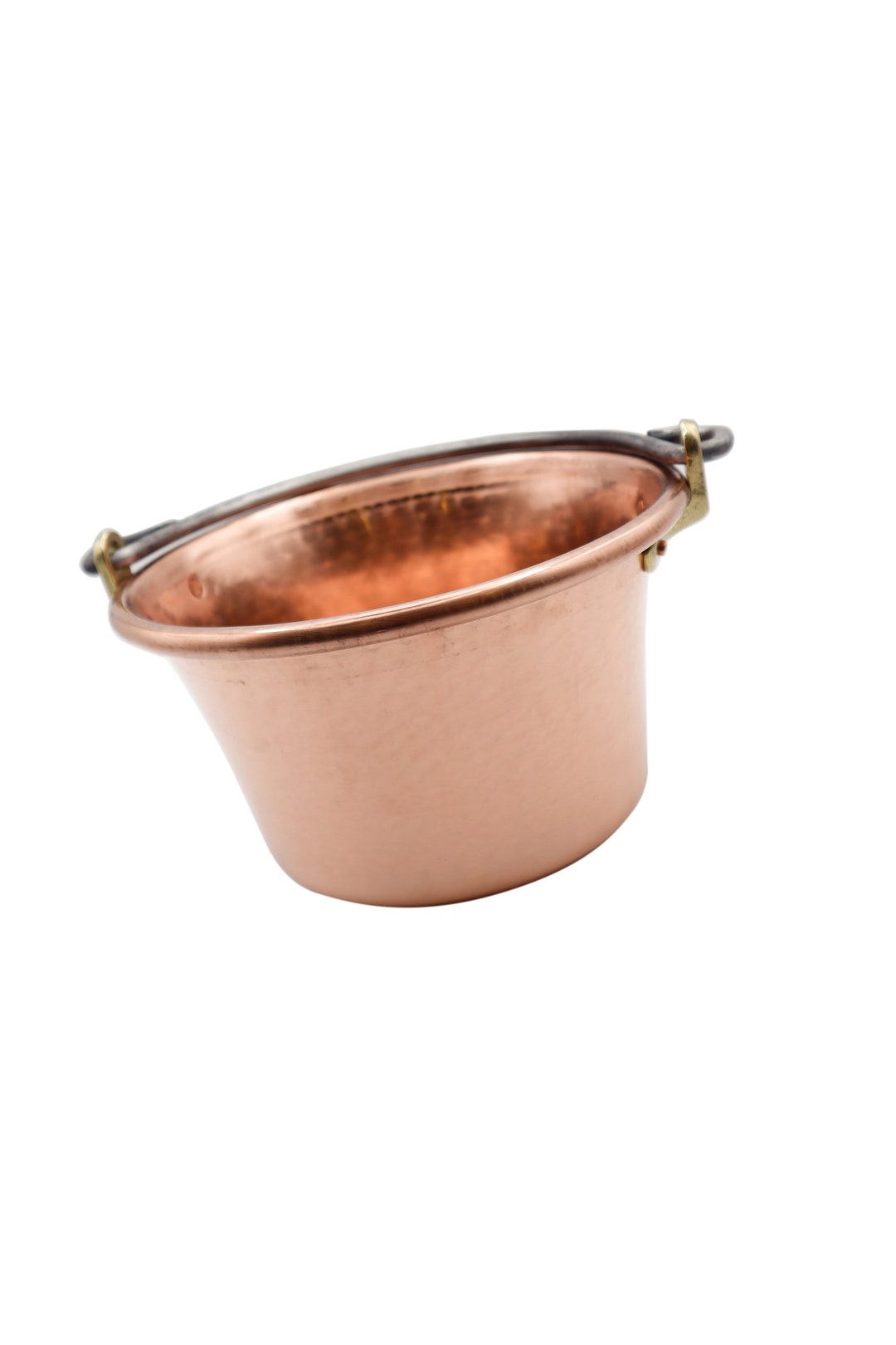 Handcrafted Copper Pot With Wrought Iron Handle 25 Cm Diameter Copper ...