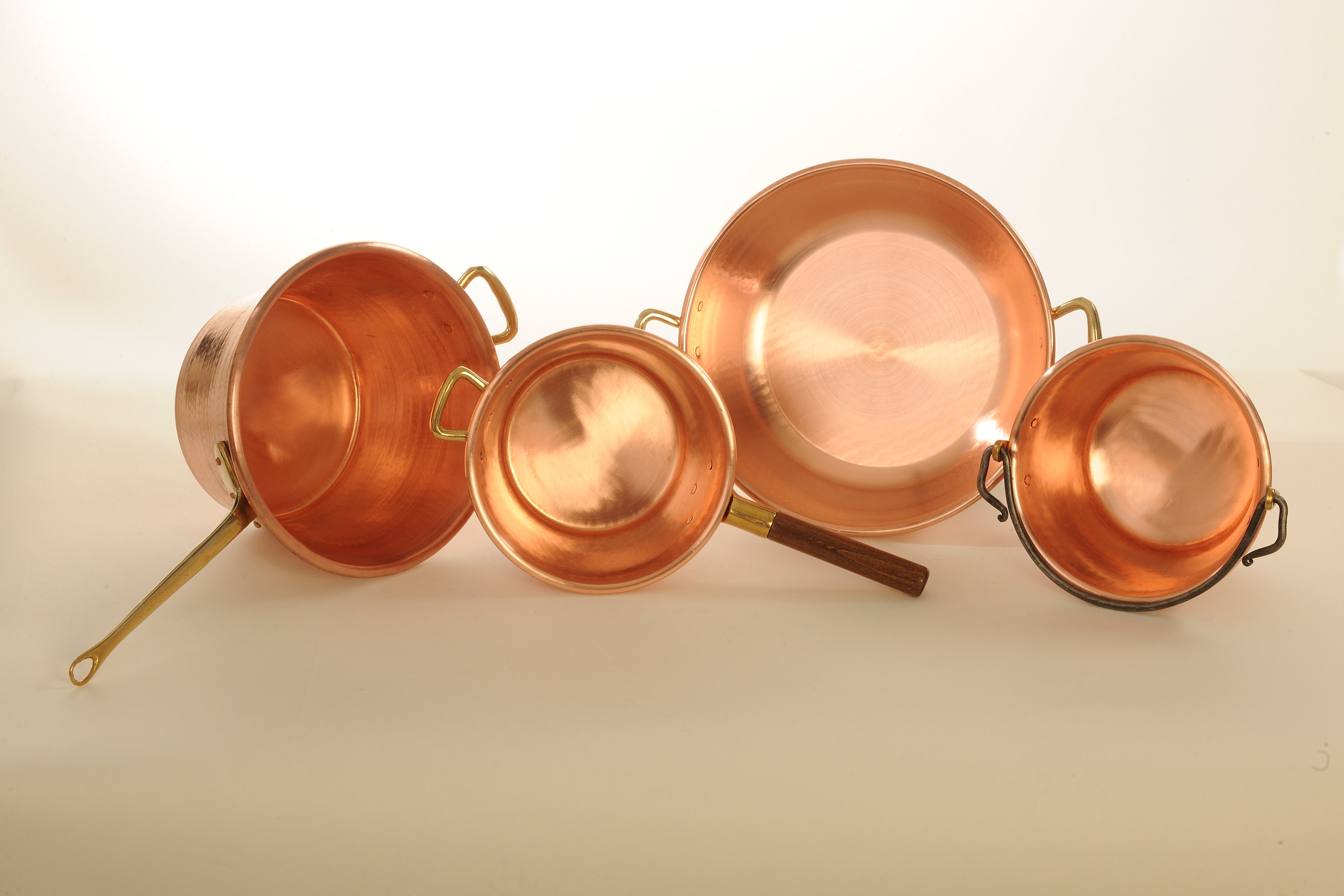 Handcrafted Copper Pot With Wrought Iron Handle 25 Cm Diameter Copper ...