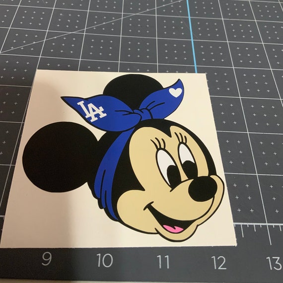 Minnie Mouse Dodgers Permanent Car Decal Car Window Mirror - Etsy