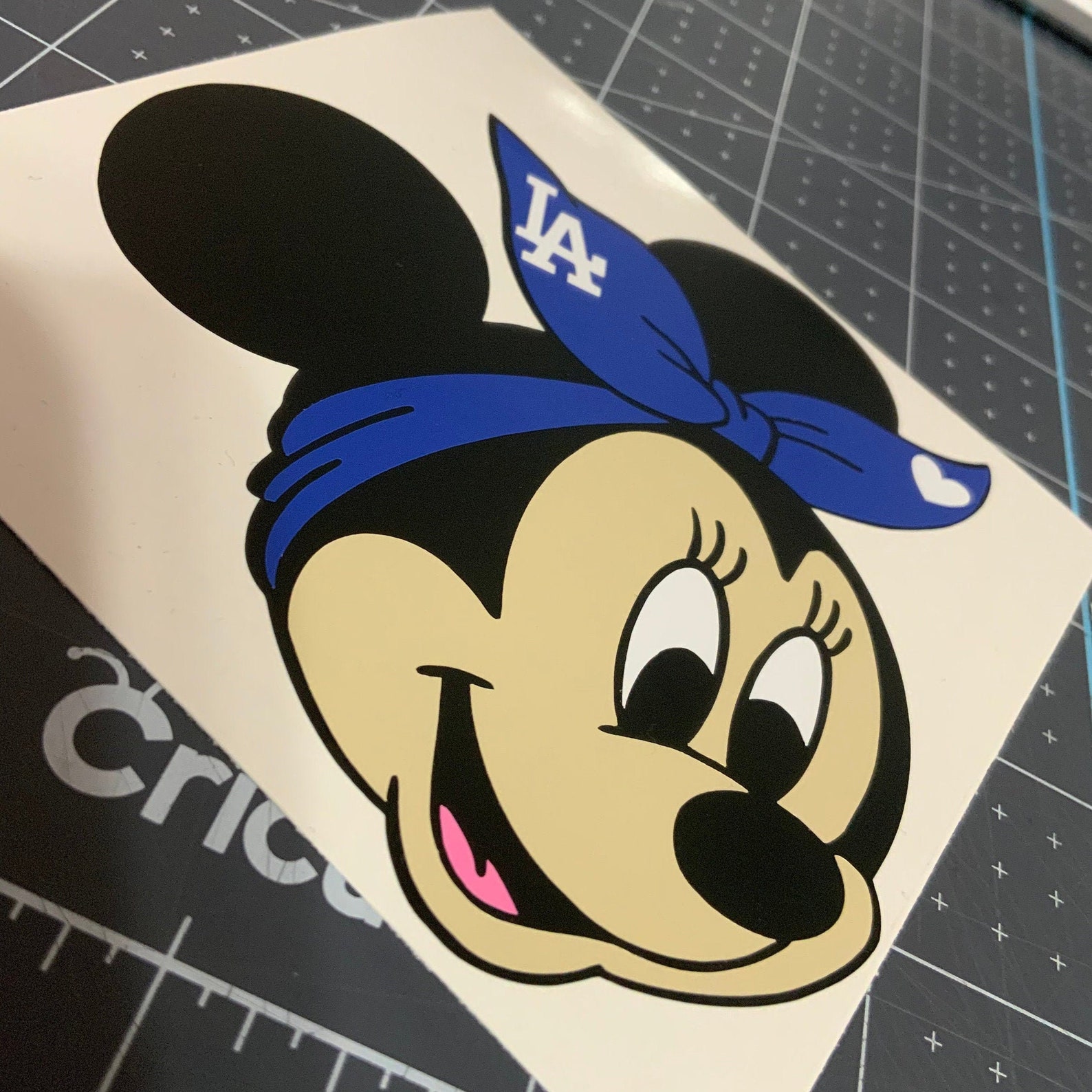 Minnie Mouse Dodgers Permanent Car Decal Car Window Mirror - Etsy