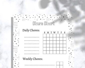 Kids Printable Chore Chart for Learning Responsibility Through - Etsy