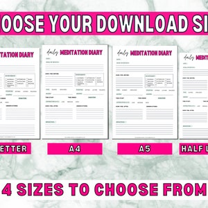 Meditation Tracker Printable | Daily Meditation Journal | Weekly ...