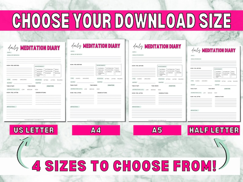 Meditation Tracker Printable | Daily Meditation Journal | Weekly ...