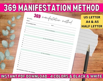 369 Printable Manifestation Journal Just Like Magic Law of - Etsy
