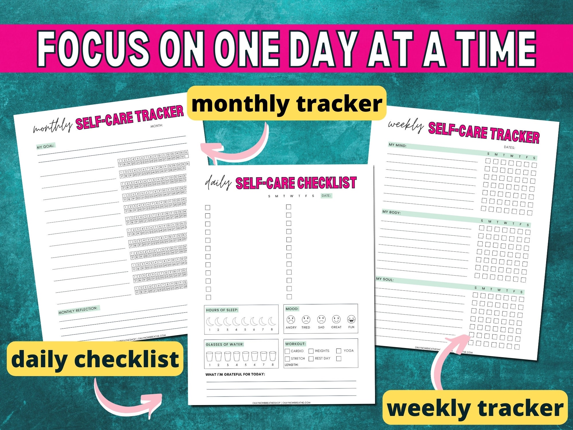 Self Care Checklist Tracker Mental Health Worksheet Daily Self-care ...