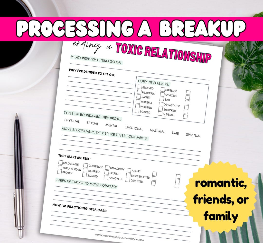 Breakup Recovery Worksheets, Breakup Help, Breakup Healing Journal ...