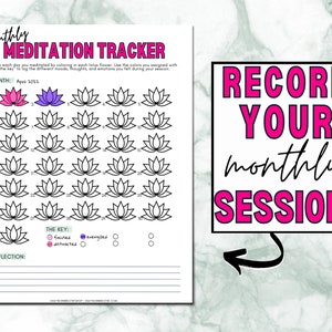 Meditation Tracker Printable Daily Meditation Journal | Etsy