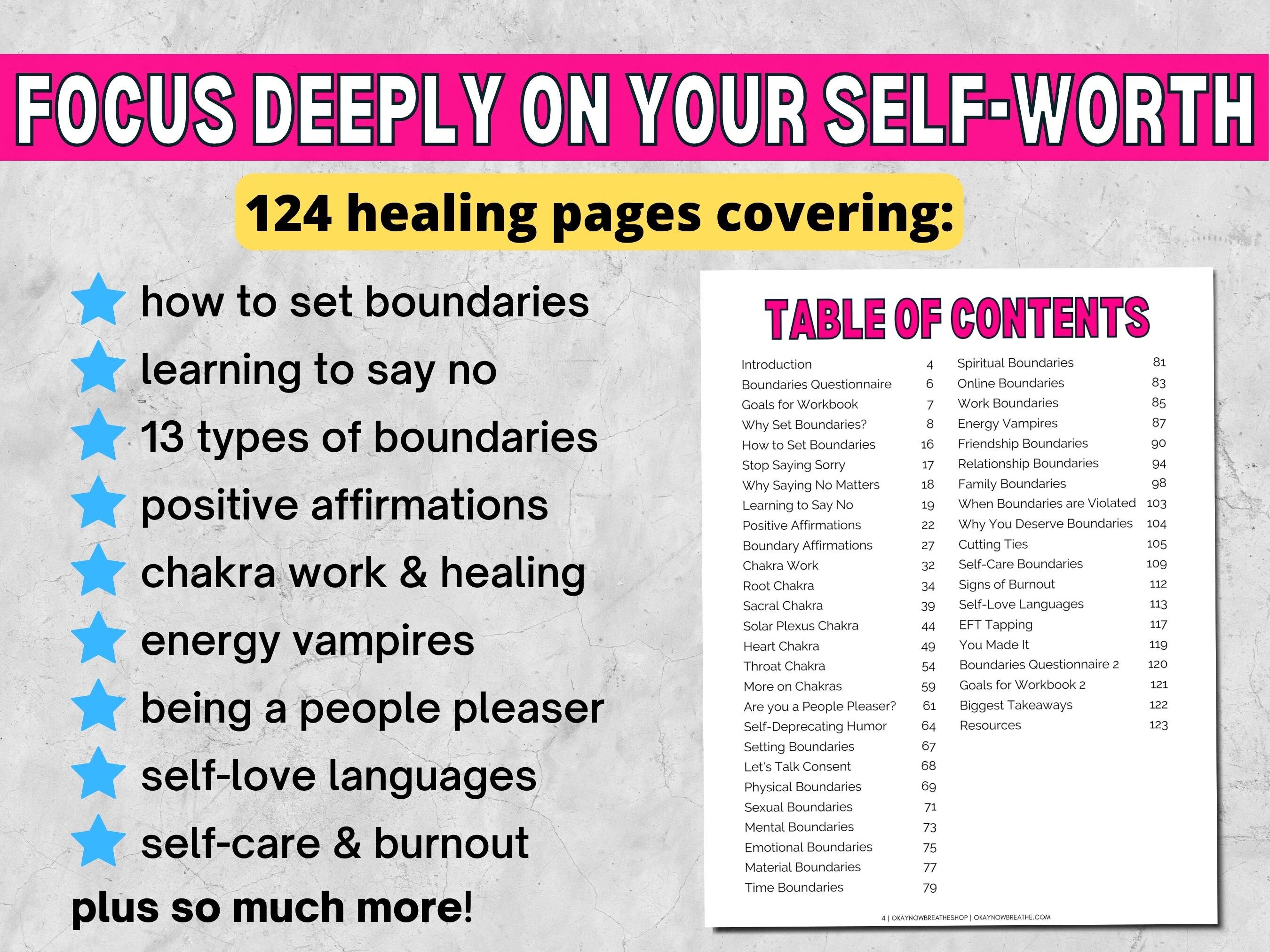 Boundary Workbook Setting Healthy Boundaries Self-improvement Self-care ...