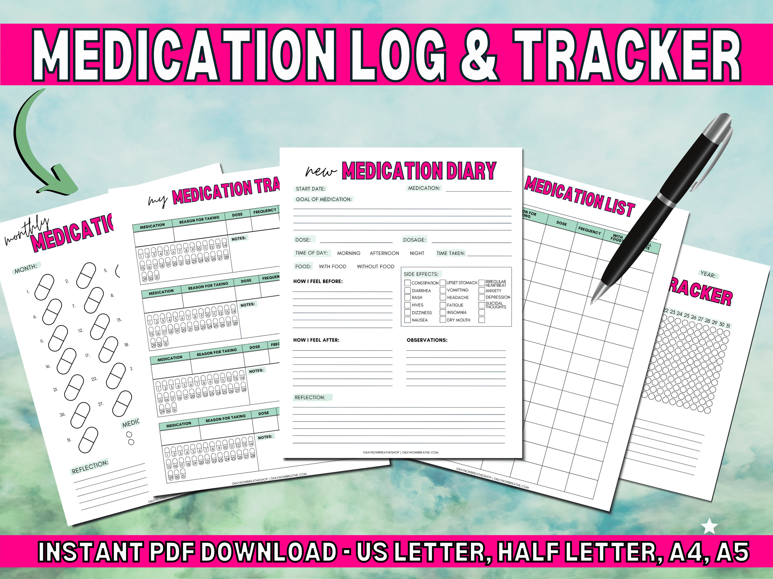 Medication List + Tracker | Printable Medication Log | Daily Medication ...