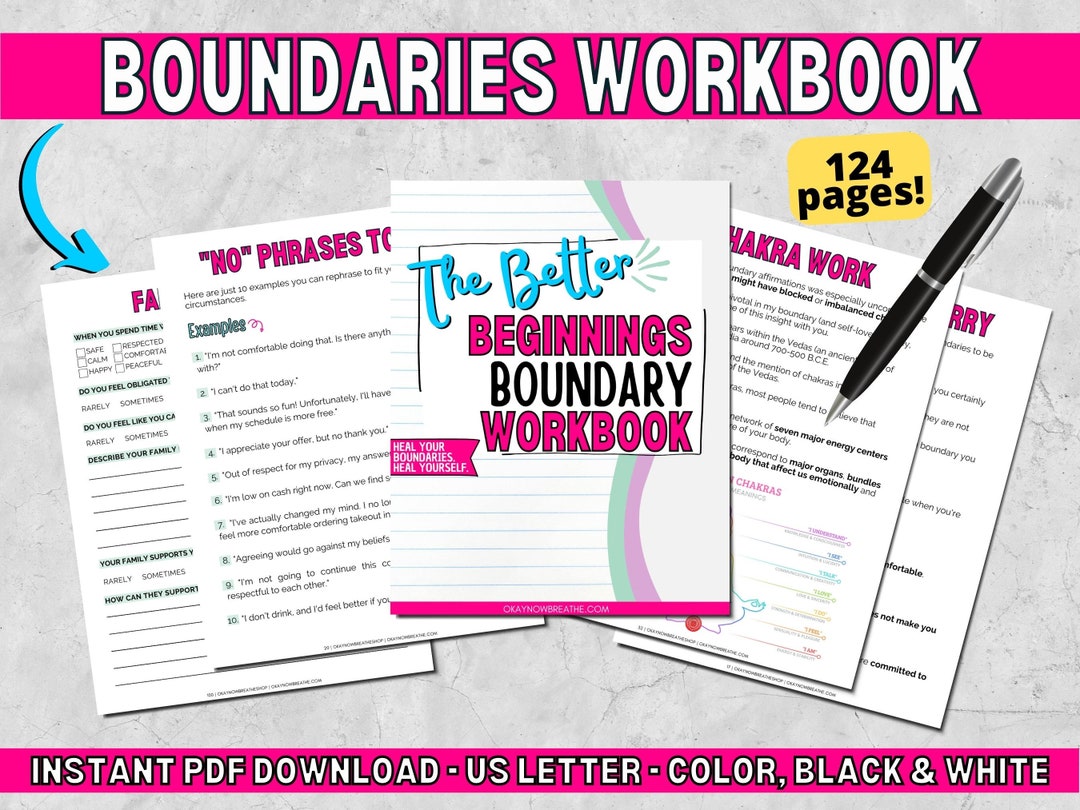 Boundary Workbook | Setting Healthy Boundaries | Self-improvement ...