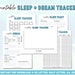 Sleep Dream Tracker Printable Pack Daily Monthly Sleep | Etsy