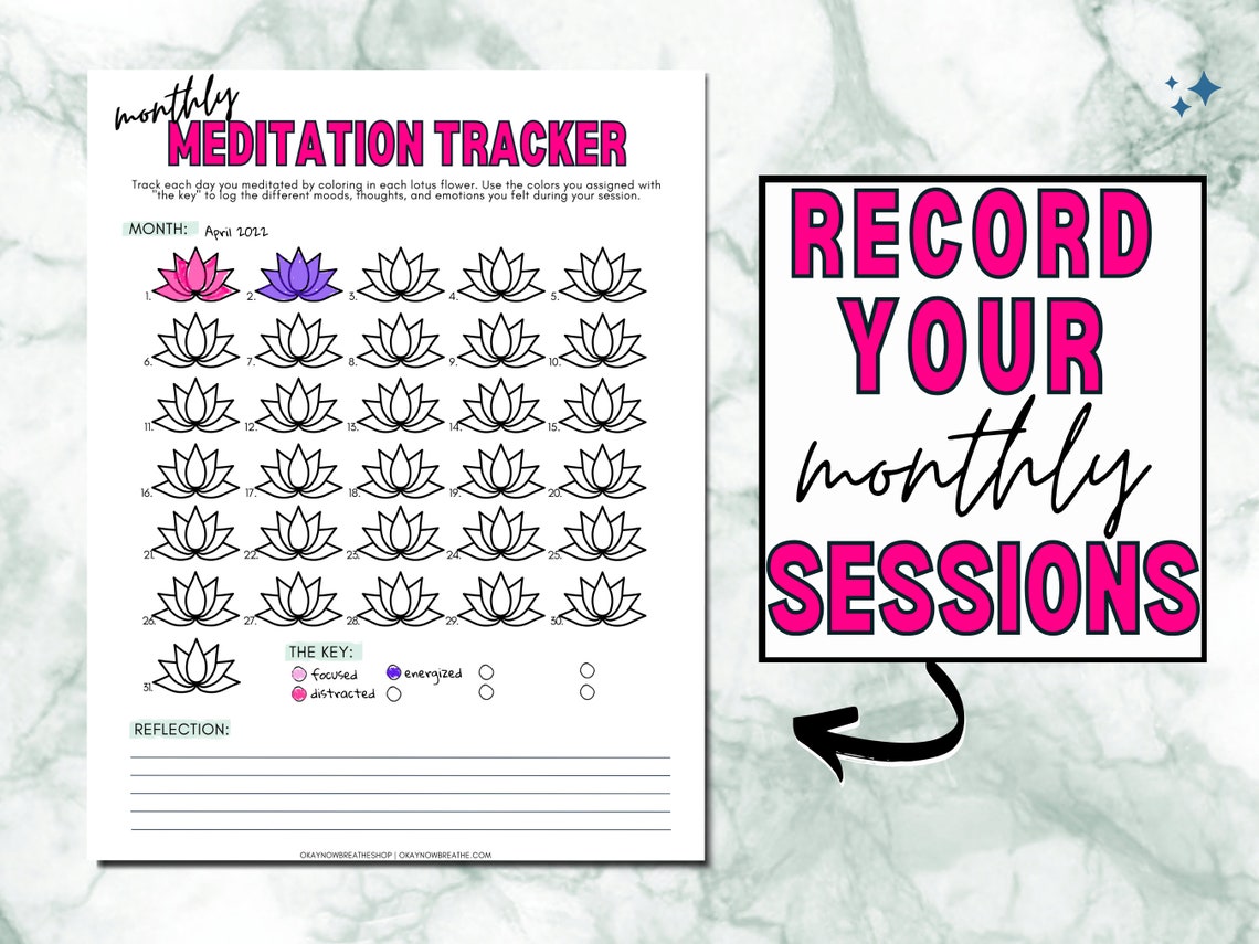 Meditation Tracker Printable | Daily Meditation Journal | Weekly ...