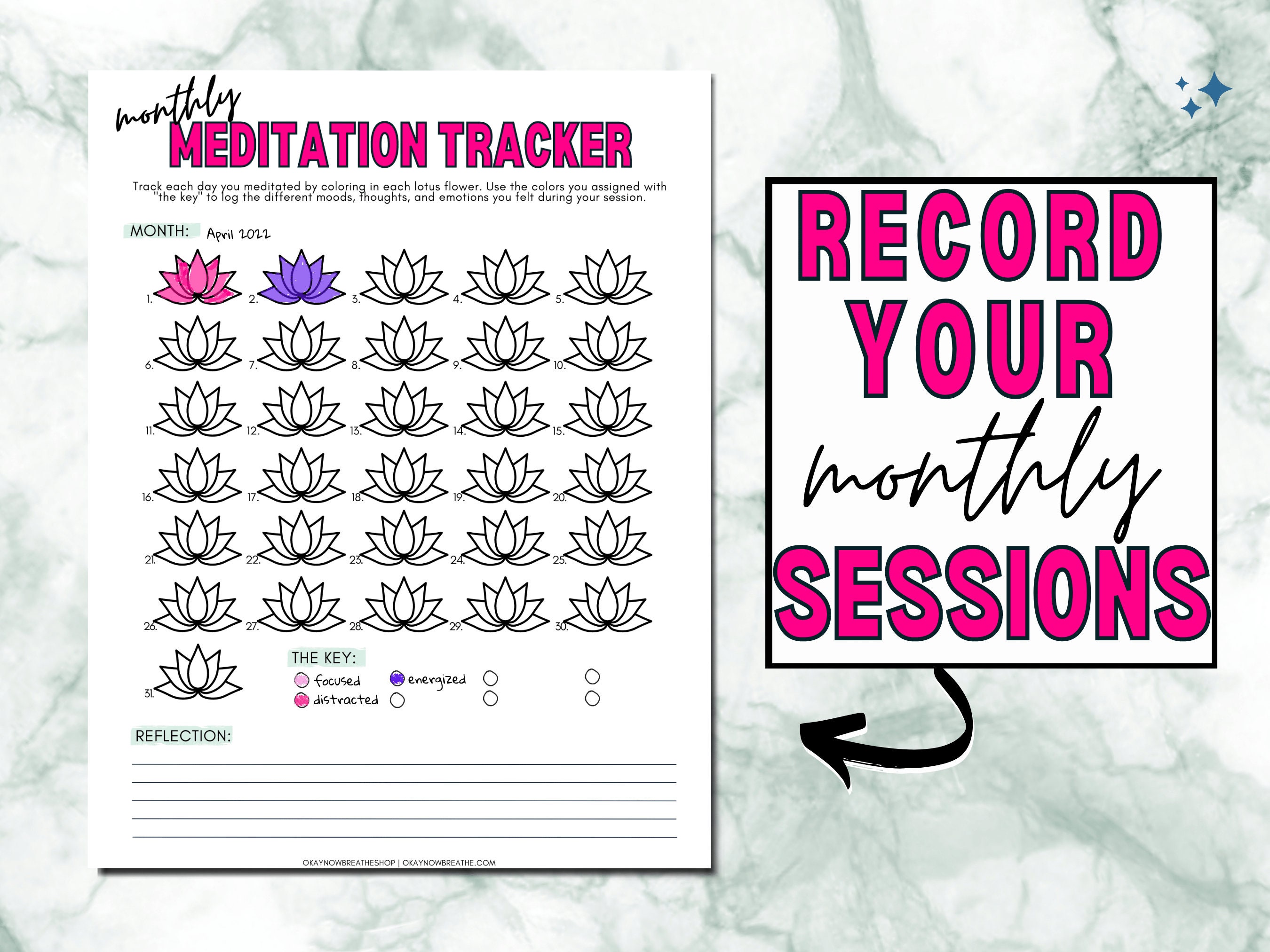 Meditation Tracker Printable | Daily Meditation Journal | Weekly ...