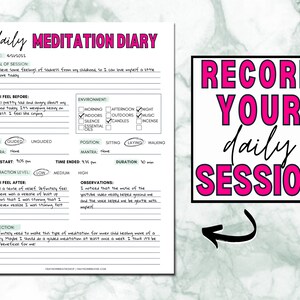 Meditation Tracker Printable Daily Meditation Journal | Etsy
