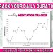 Meditation Tracker Printable | Daily Meditation Journal | Weekly ...