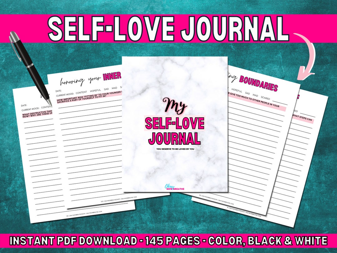 Self-love Journal | Self-esteem + Confidence Prompts | Self-improvement ...