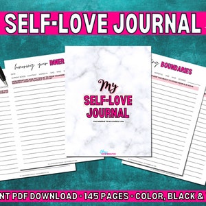 Self-love Journal | Self-esteem + Confidence Prompts | Self-improvement ...