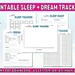 Sleep + Dream Tracker Printable Pack | Daily + Monthly Sleep Log ...