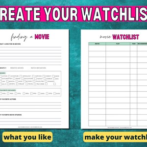 Movie Tracker Printable | Movie Logbook | Movie Lover | Movie Review ...