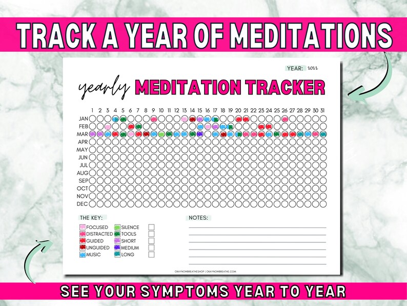 Meditation Tracker Printable | Daily Meditation Journal | Weekly ...