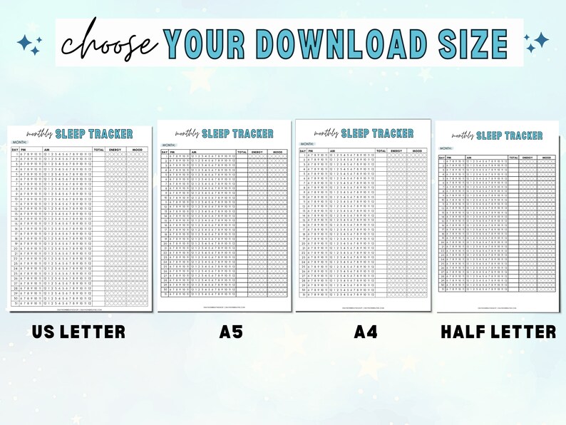 Sleep Dream Tracker Printable Pack Daily Monthly Sleep | Etsy