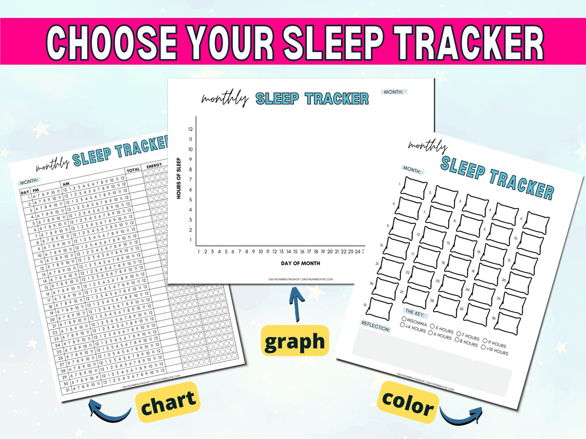 Sleep Dream Tracker Printable Pack Daily Monthly Sleep Log Dream ...