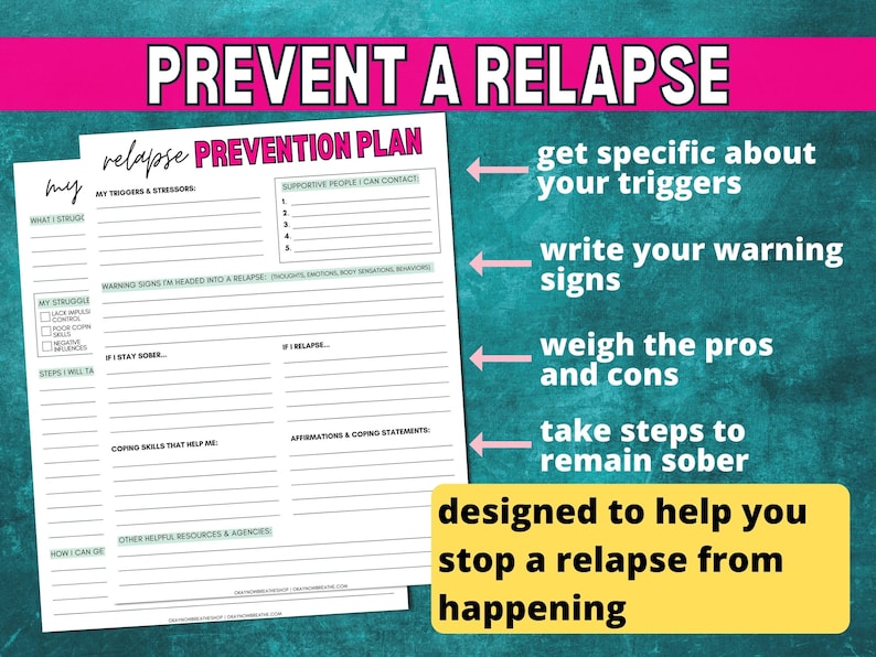 Sobriety Worksheets Pdf Relapse Prevention Plan Sobriety Tracker