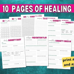 Sobriety Worksheets PDF Relapse Prevention Plan Sobriety Tracker ...