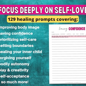 Self-love Journal | Self-esteem + Confidence Prompts | Self-improvement ...