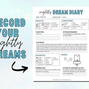 Sleep Dream Tracker Printable Pack Daily Monthly Sleep | Etsy