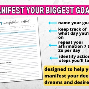 777 Manifestation Method | Law of Attraction Journal | Goal Setting ...