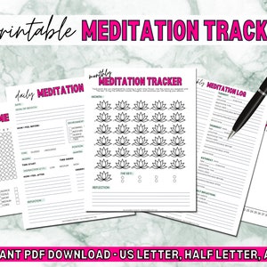Meditation Tracker Printable Daily Meditation Journal | Etsy