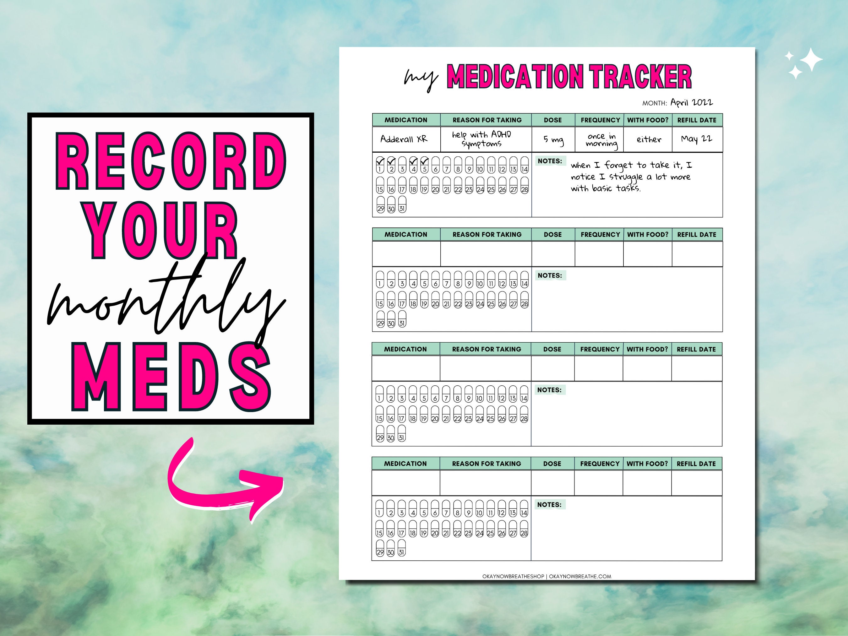Medication List + Tracker | Printable Medication Log | Daily Medication ...