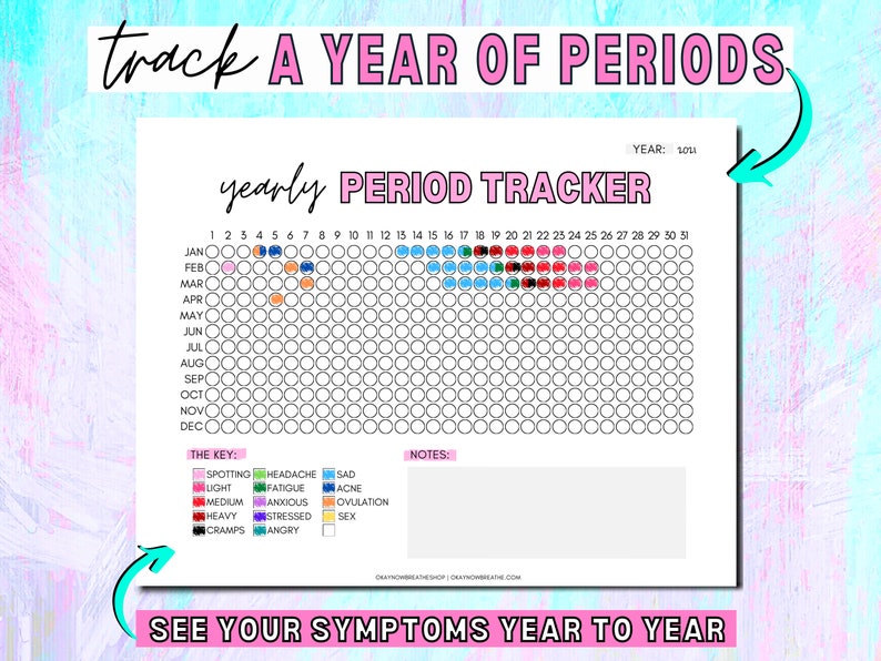 Period Tracker Printable PMS Period Symptom Journal - Etsy
