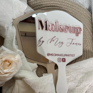 Makeup Artist Handheld Mirror, Personalised Mirror, Mua Gift, Beauty ...