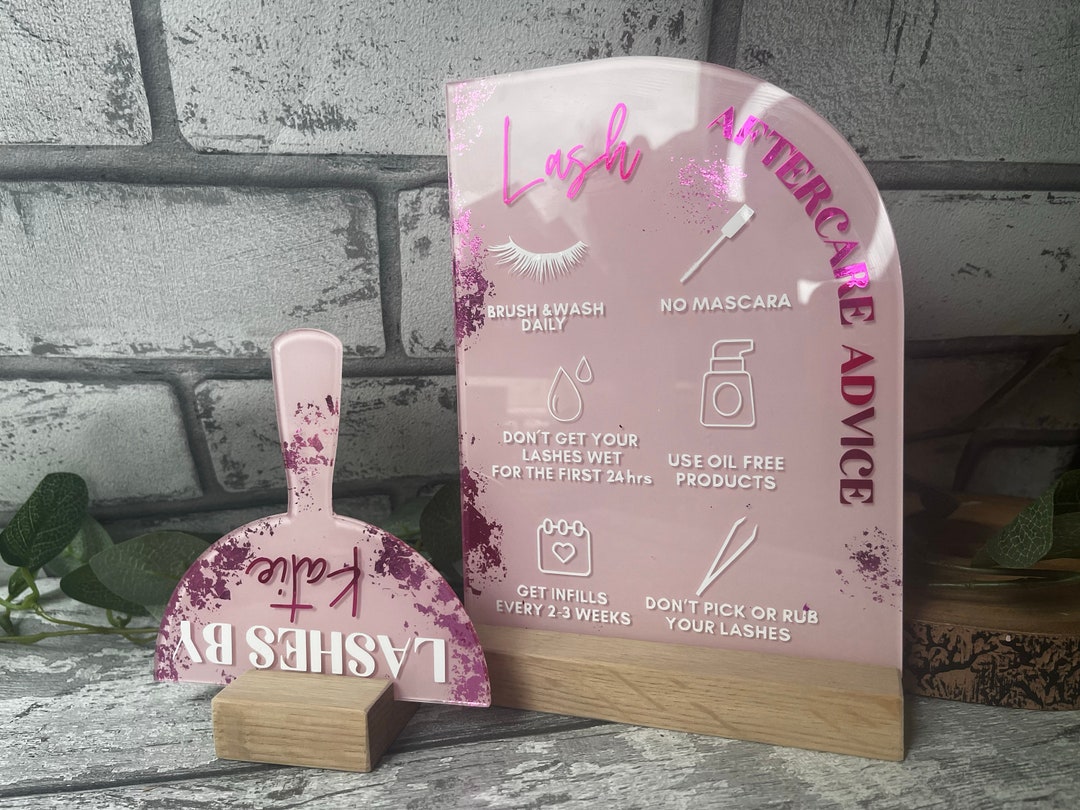 LASH TECH BUNDLE Acrylic Lash Aftercare Advice Sign Eyelash - Etsy