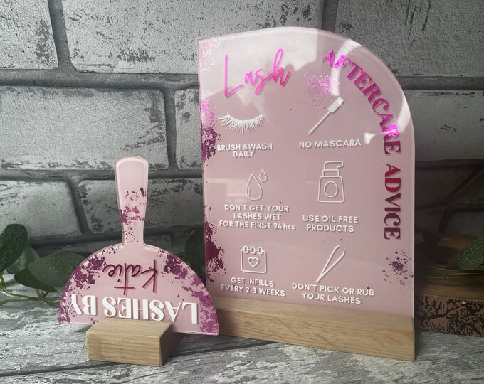 LASH TECH BUNDLE, Acrylic Lash Aftercare Advice Sign, Eyelash Prop ...