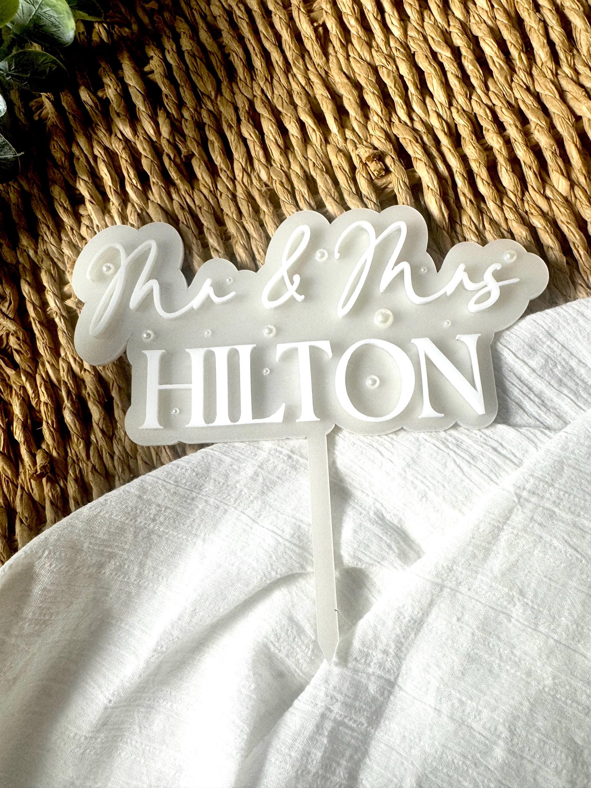 Acrylic Mr and Mrs Pearl Cake Topper, Wedding Cake, Wedding Day Decor ...