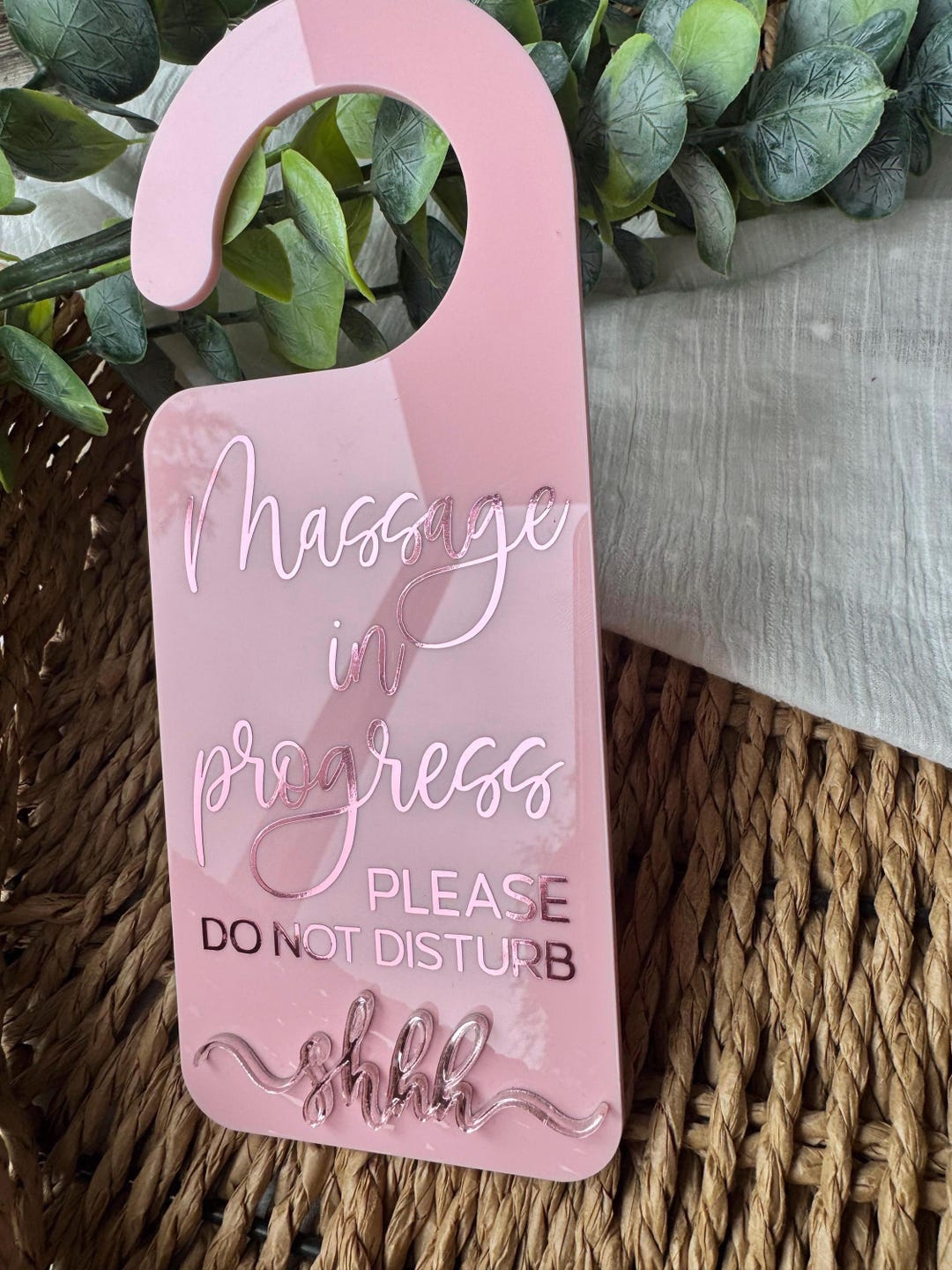 Massage in Progress Door Hanger: Salon Treatment Acrylic Sign - Etsy